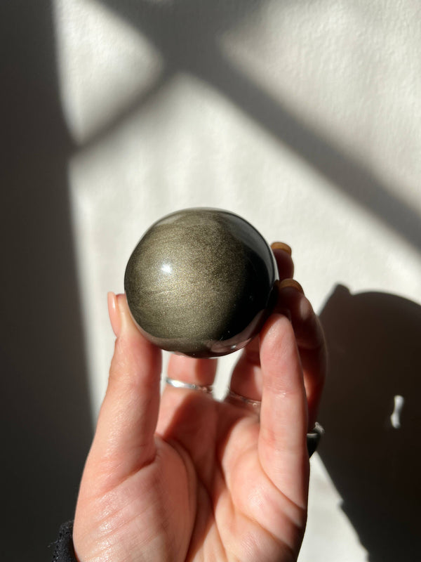 Golden Sheen Obsidian Crystal Sphere | Sapphire & Sage - David Peck